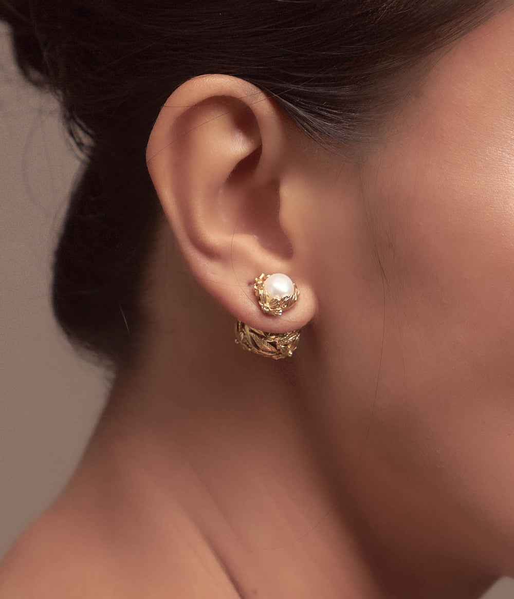 Nala Pearl Small Subeng Gold Dip – Tulola Jewelry