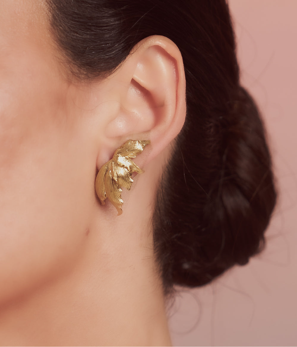 Moon Flow Butterfly Studs Gold Dip – Tulola Jewelry