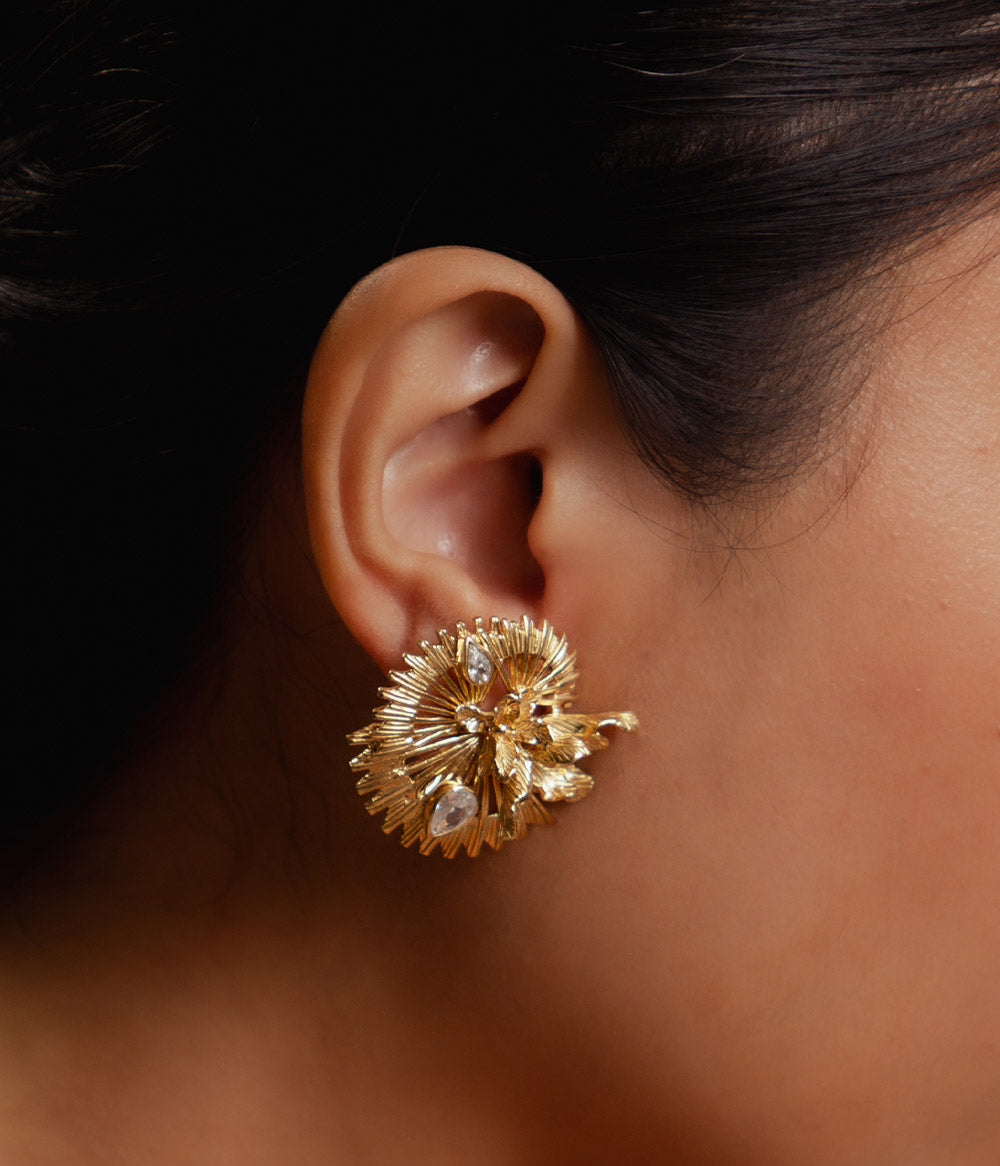 Janger Large Studs Gold Dip – Tulola Jewelry