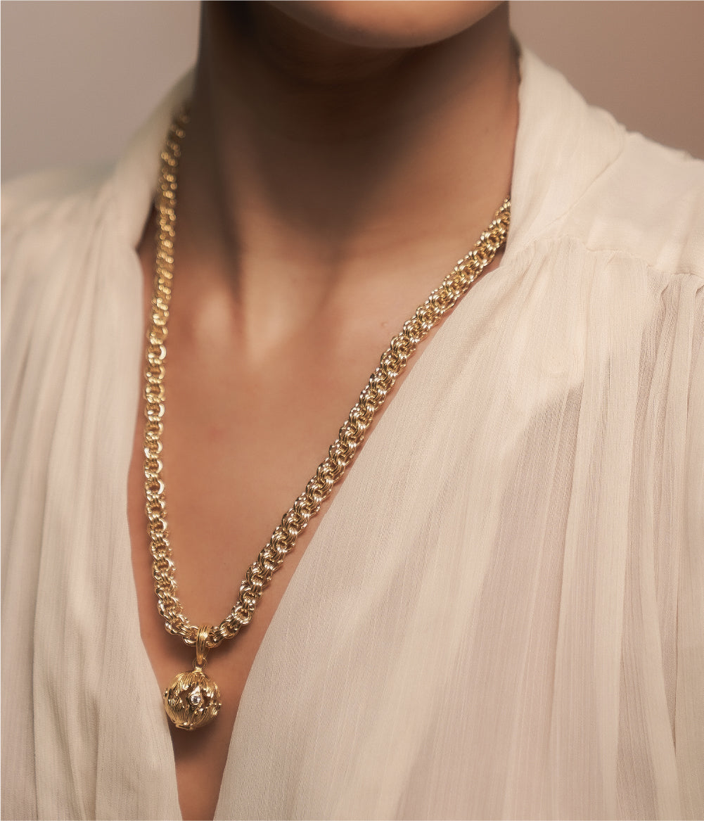 Dream Catcher Lotus Large Necklace Gold Dip – Tulola Jewelry