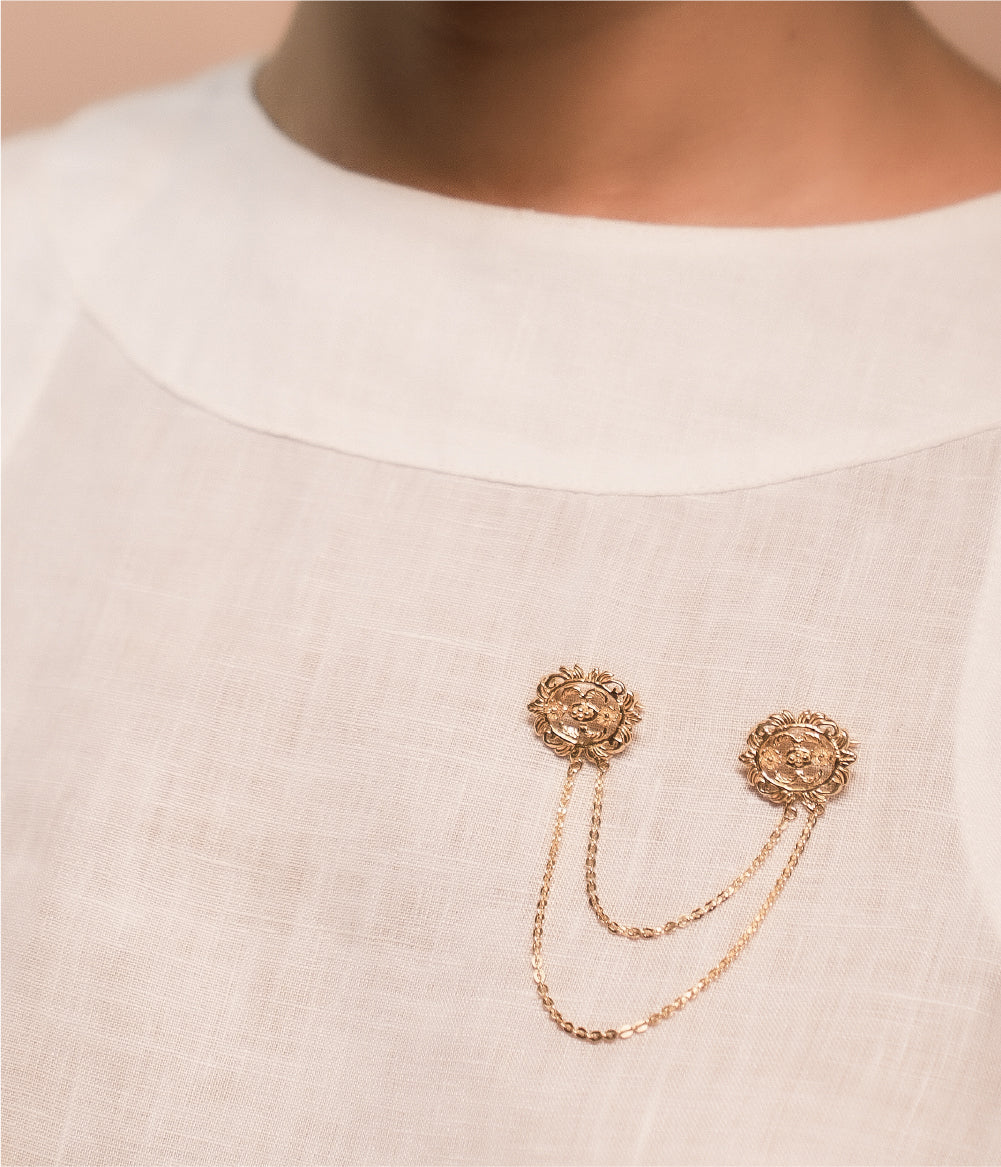 Dream Lace Double Brooch Gold Dip – Tulola Jewelry