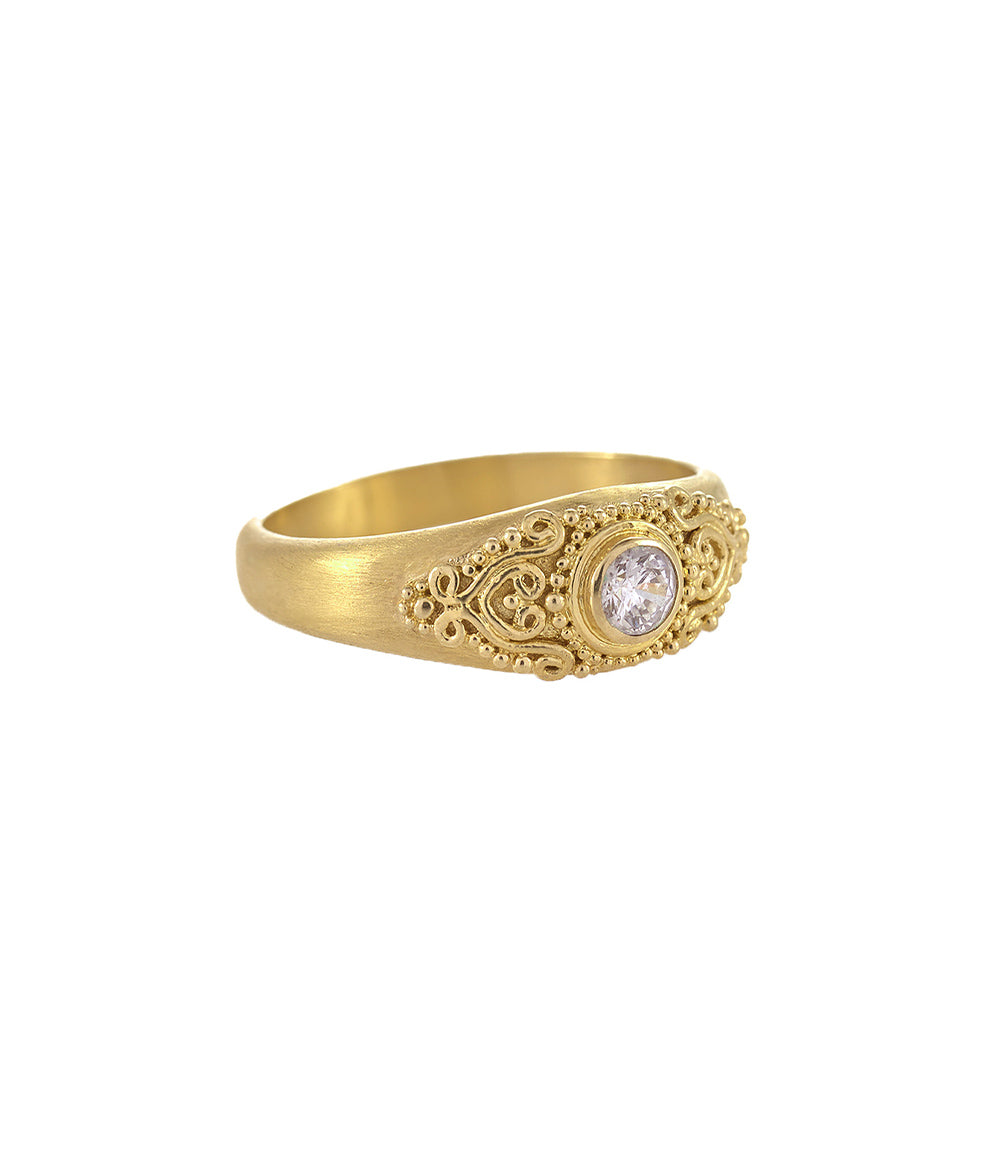 Classic Sinar Groom Ring with White Crystal Gold Dip – Tulola Jewelry