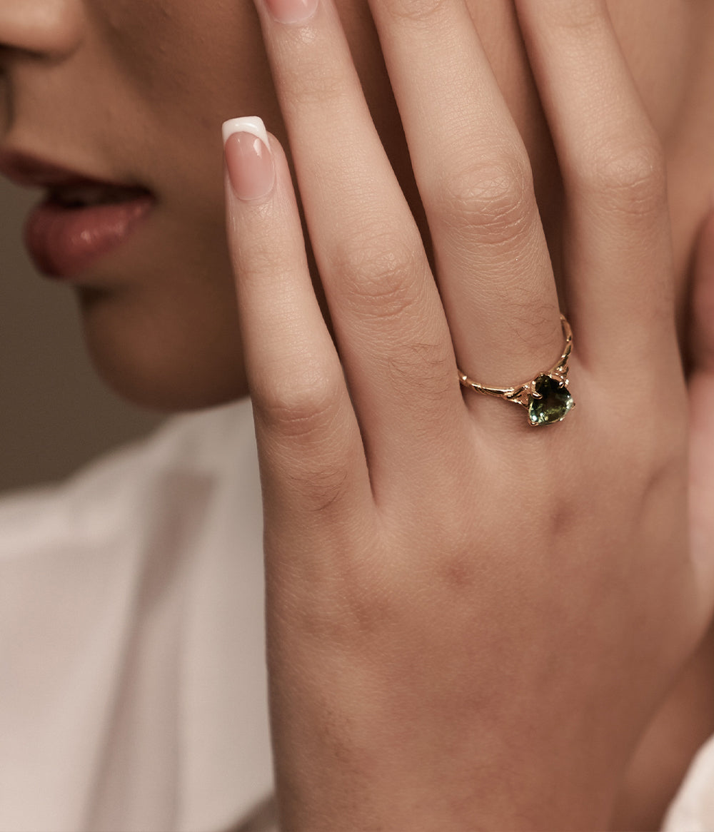 Pear Green Quartz Ring Gold Dip – Tulola Jewelry