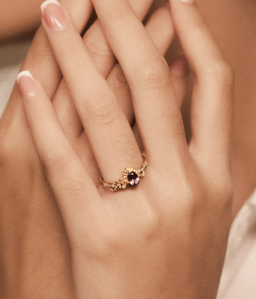 Forgotten Garden Ring Amethyst Gold Dip – Tulola Jewelry